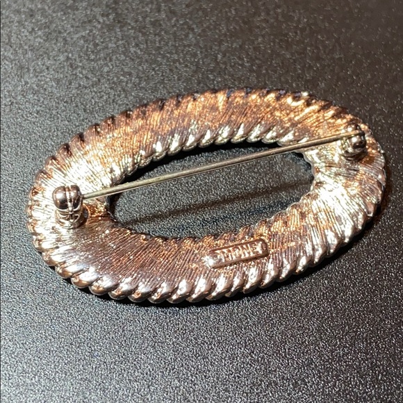 Monet | Jewelry | Monet Vintage Oval Silver White Enamel Pin | Poshmark